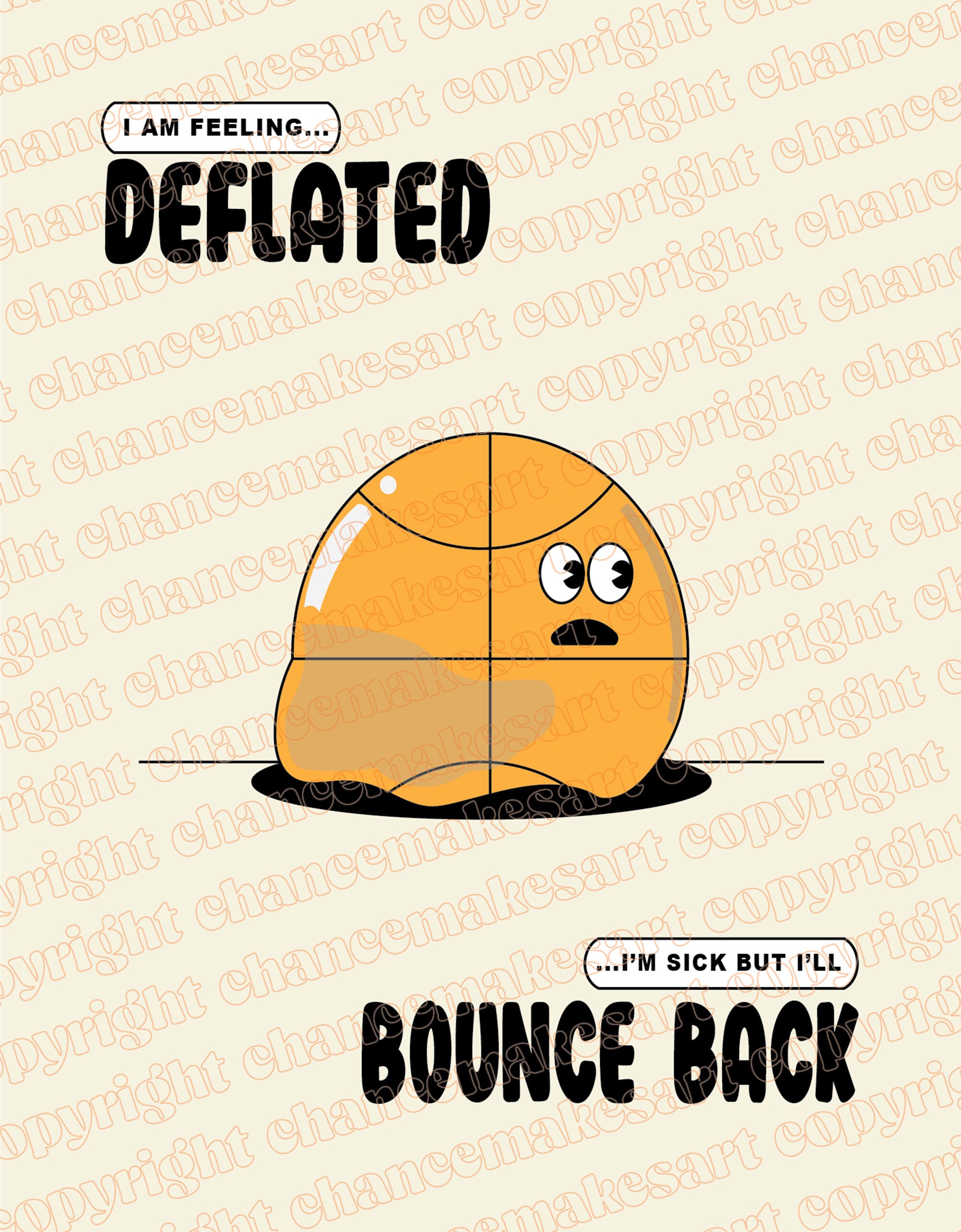 Feeling Deflated Retro Character Wall Art, Retro Quote Wall Print ...