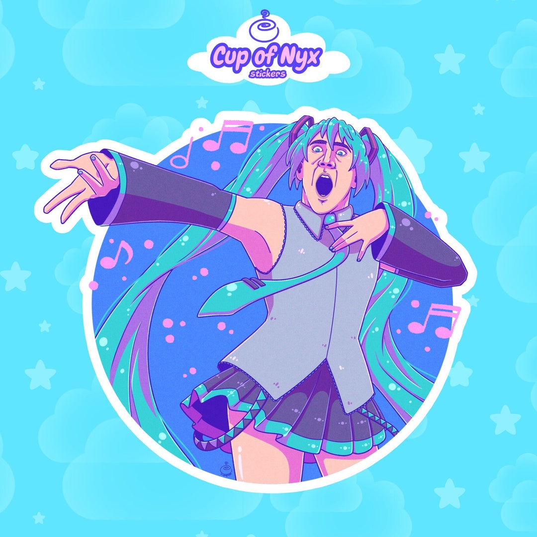 Mikulas Cage - Funny Anime Meme Sticker - Nicolas Cage Sticker - Etsy