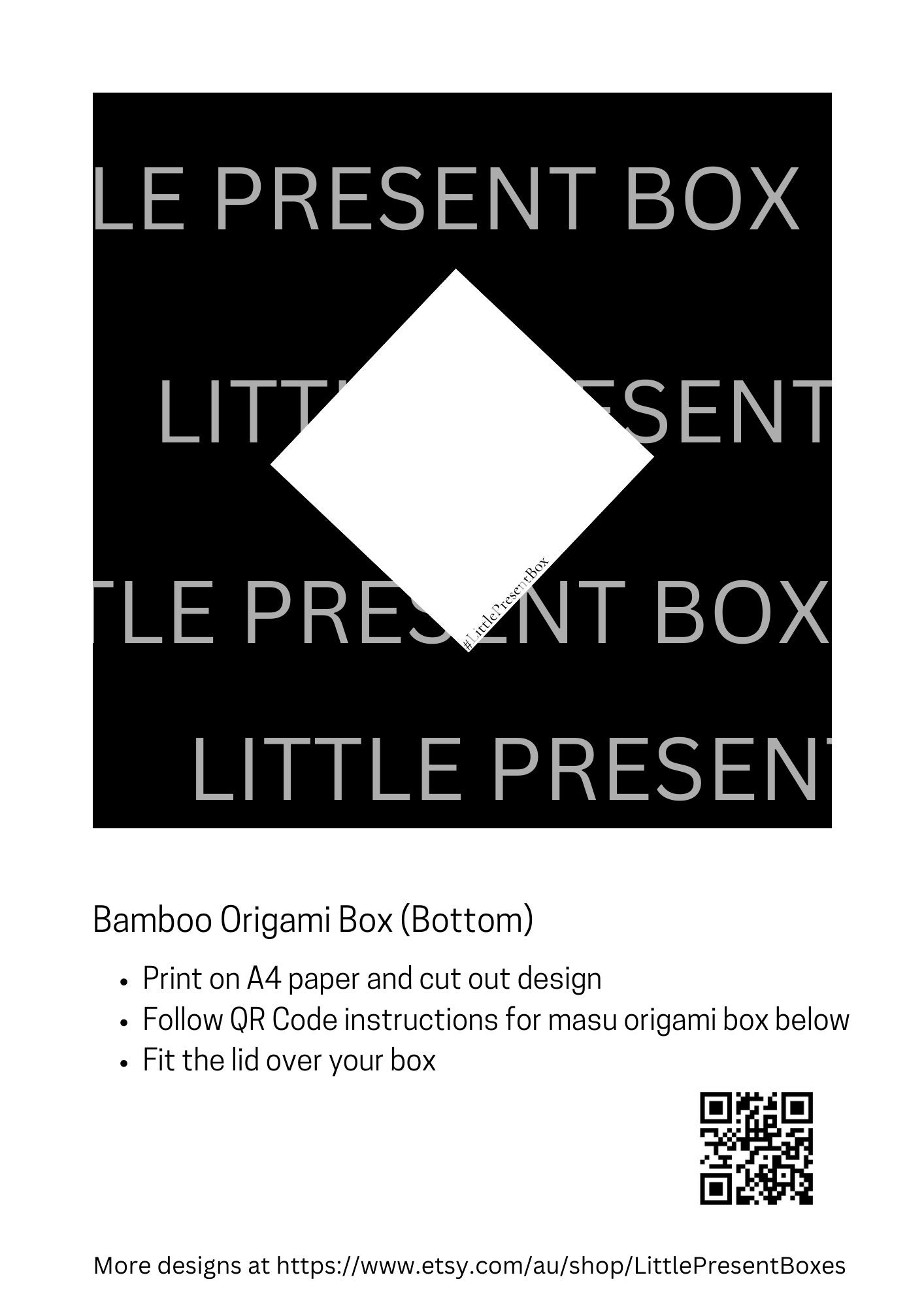 Bamboo Origami Box Template printable - Etsy