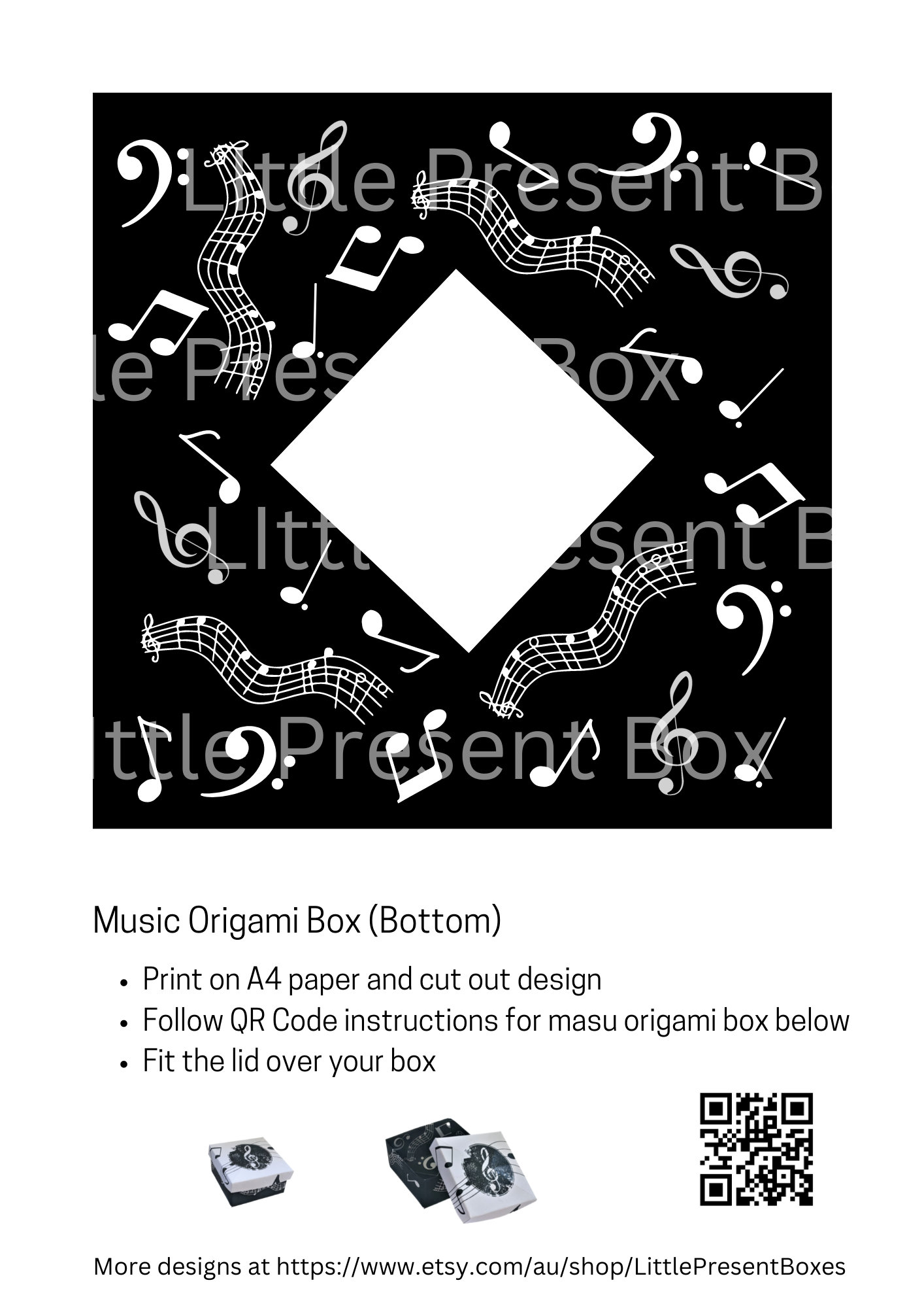 Trio of Origami Box Templates printables - Etsy