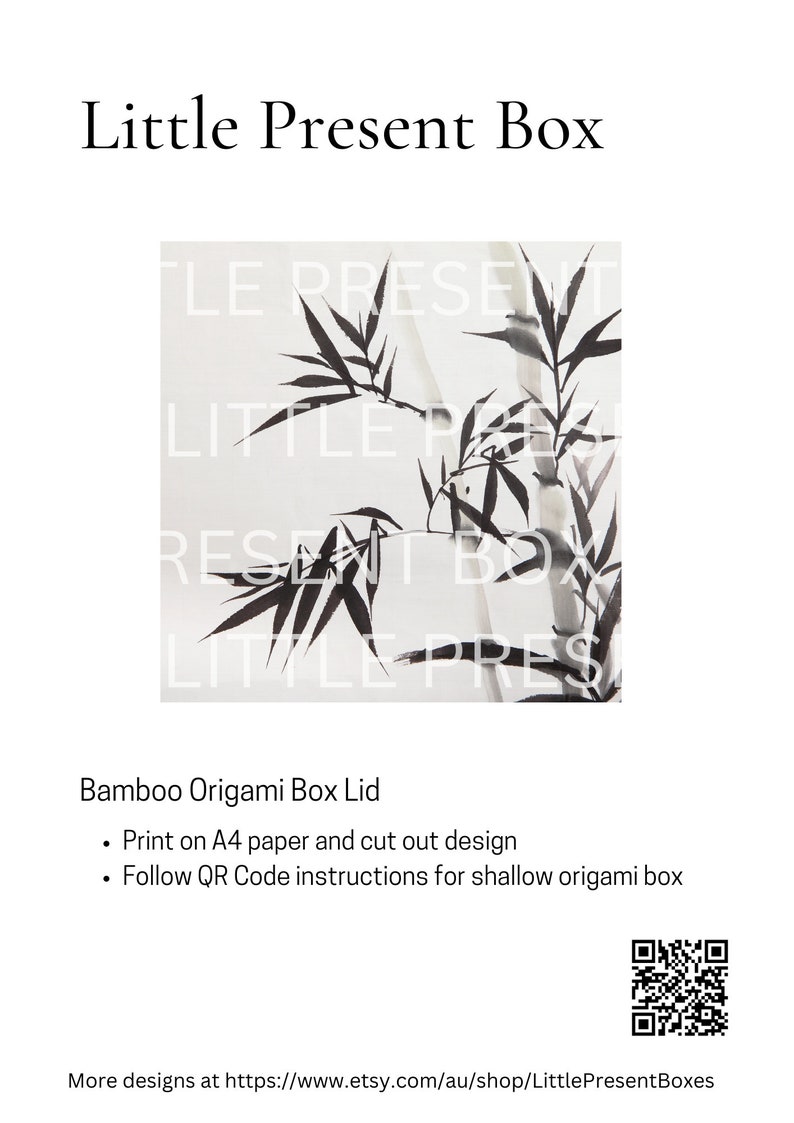 Bamboo Origami Box Template printable - Etsy