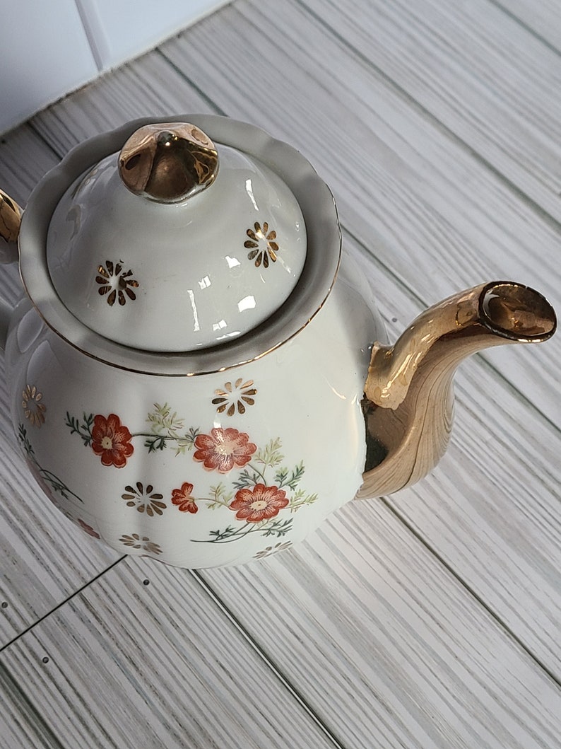 Trimont Ware Japan Teapot, Vintage Original Floral Gold Porcelain ...