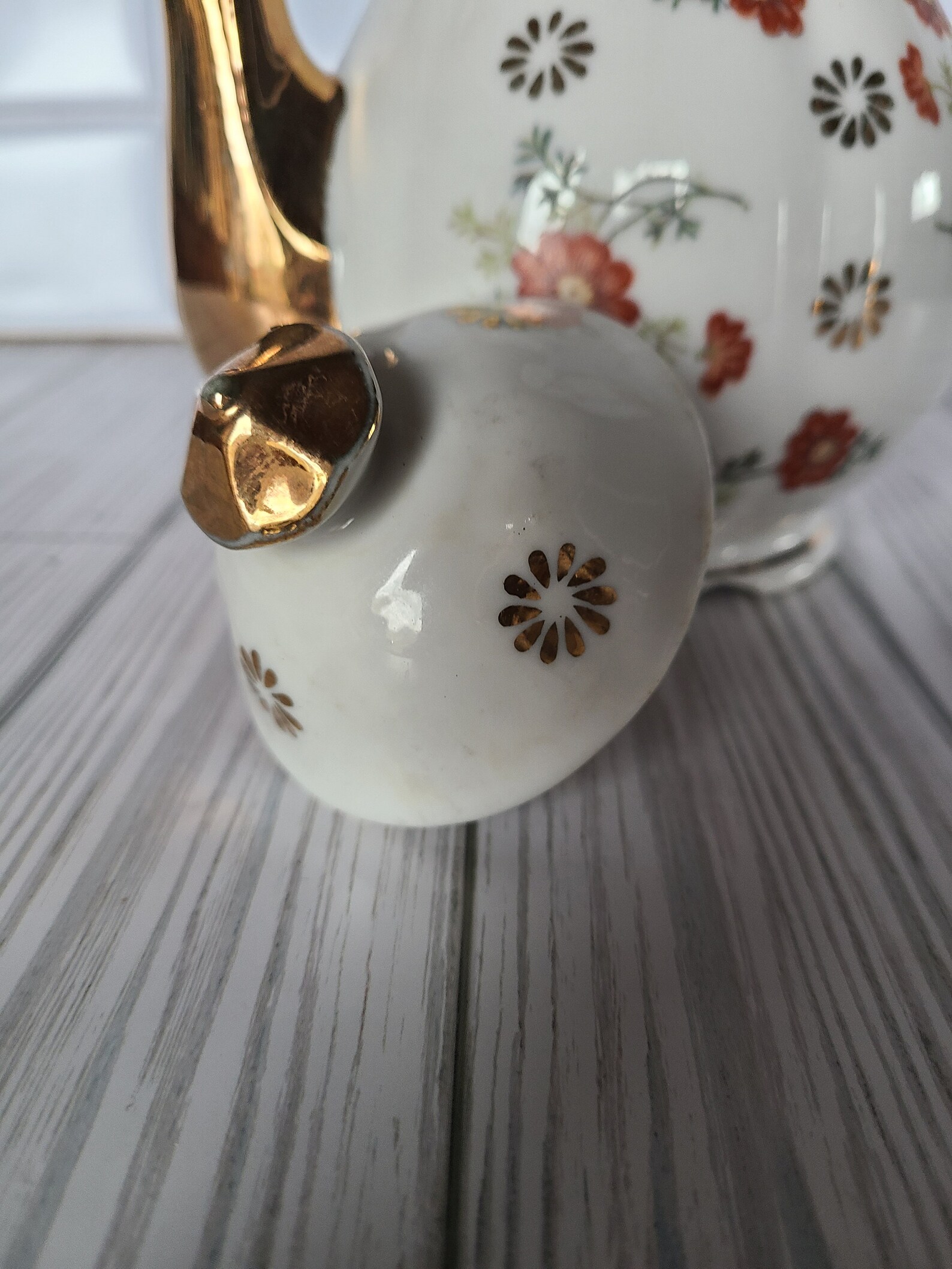 Trimont Ware Japan Teapot, Vintage Original Floral Gold Porcelain ...