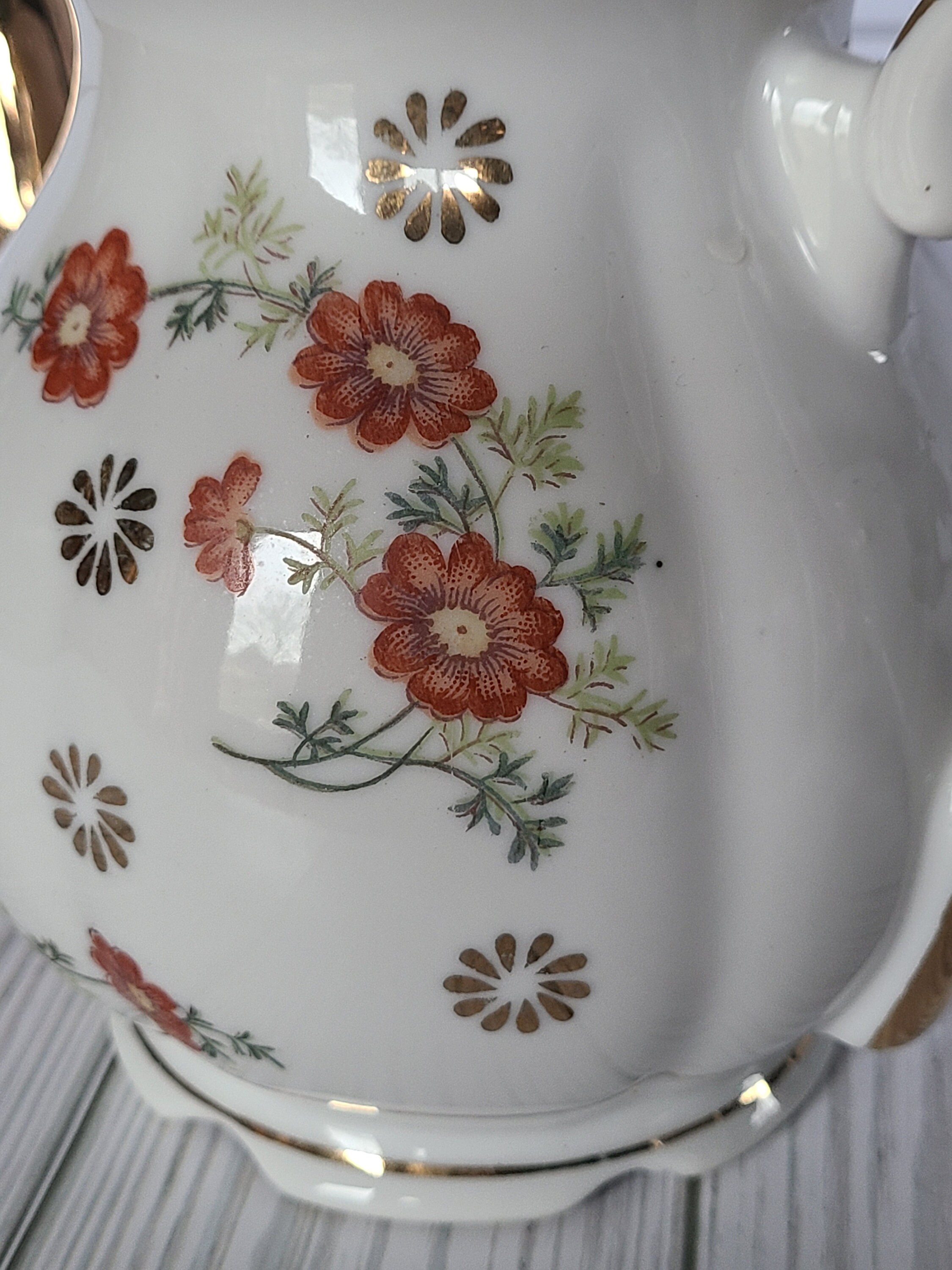 Trimont Ware Japan Teapot, Vintage Original Floral Gold Porcelain ...