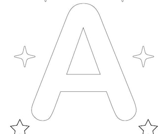 Alphabet Star Coloring Pages - Etsy