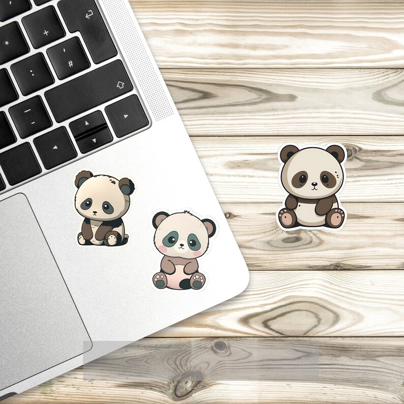 Panda Printable Stickers, Panda PNG, Animal Printable, Print and Cut ...