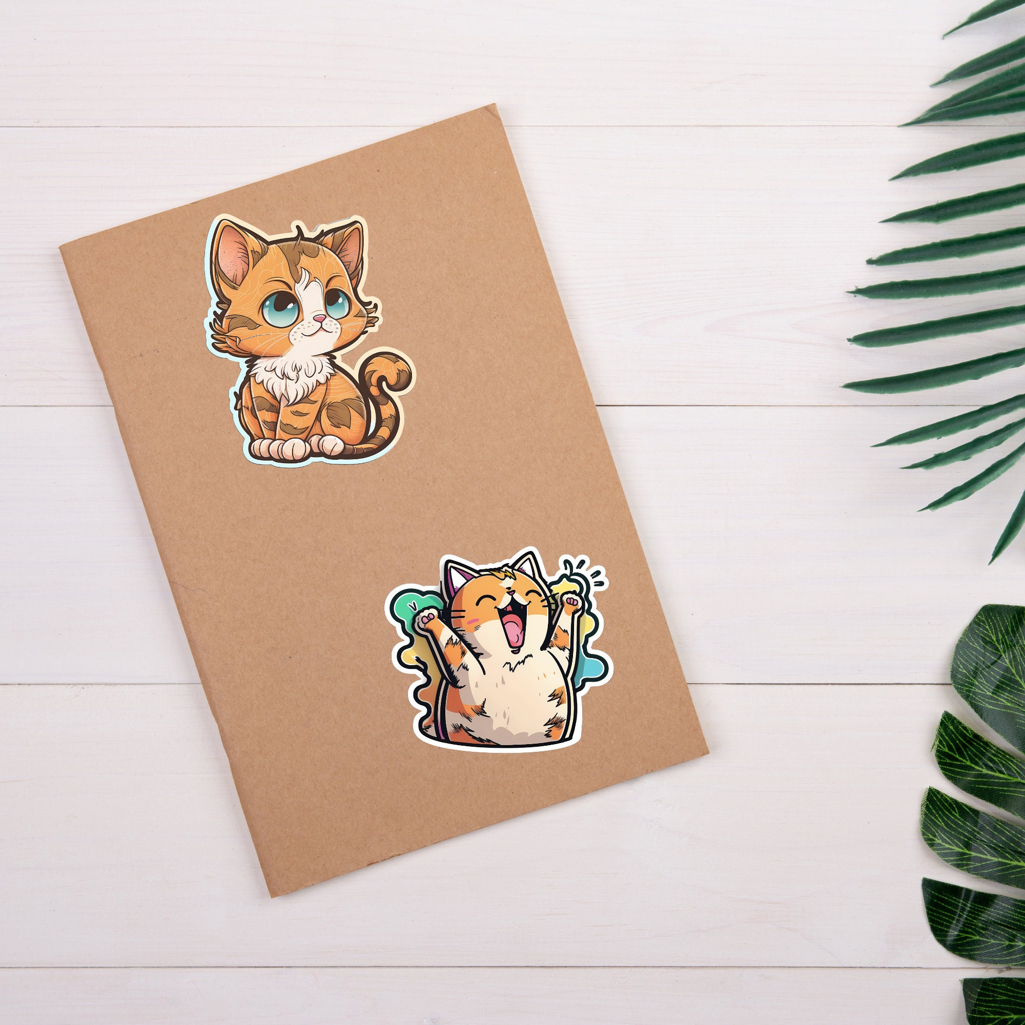 Cat Printable Stickers, Cat PNG, Animal Printable, Print and Cut ...