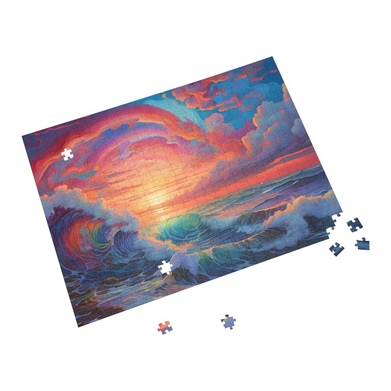 Jigsaw Puzzle Psychedelic Art Puzzle Sunset Puzzle Custom Puzzle for ...