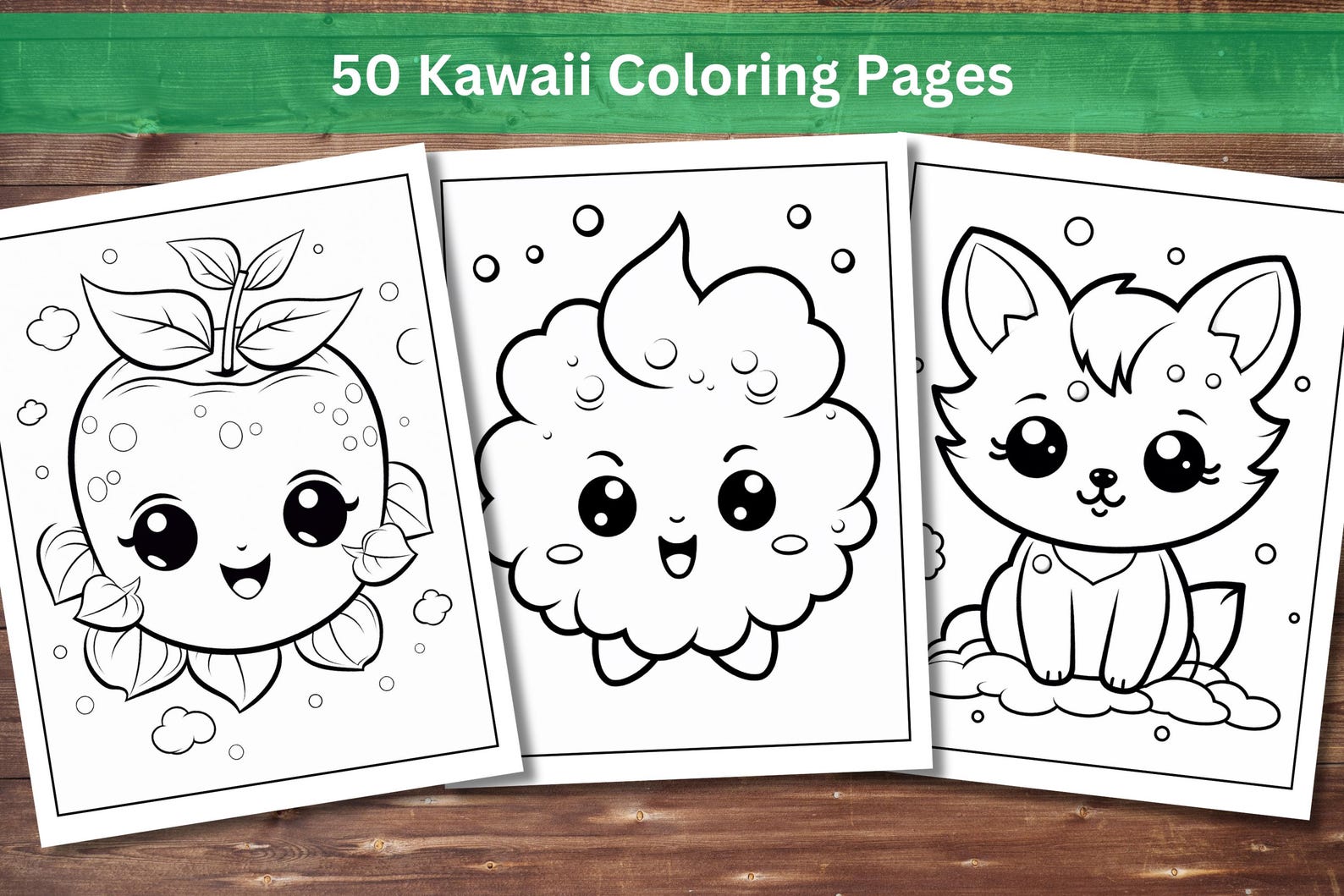 Kawaii Coloring Pages 50 Pages Cute Coloring Pages for Kids and Adults ...