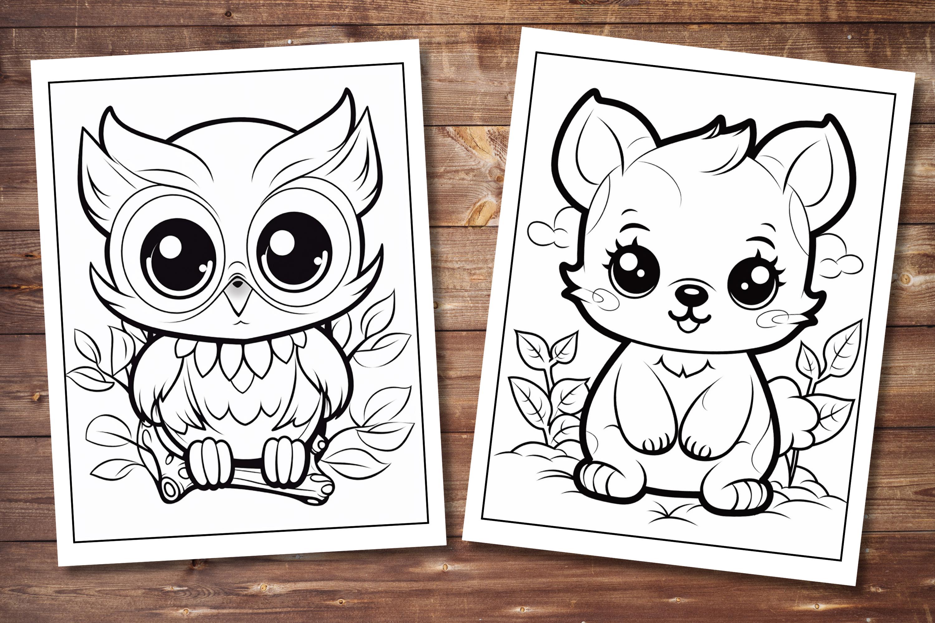 Kawaii Coloring Pages 50 Pages Cute Coloring Pages for Kids and Adults ...