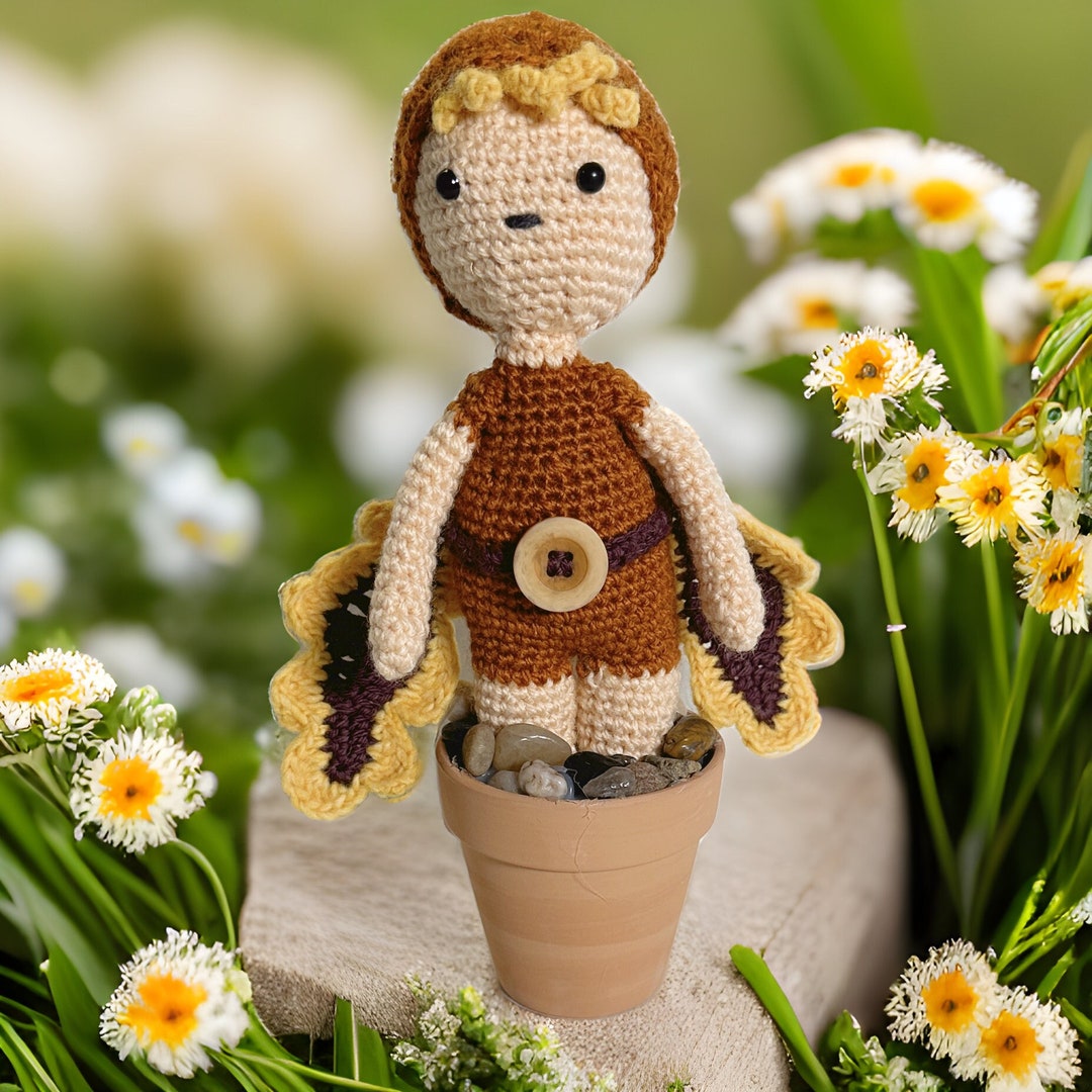 Handmade Crochet Forest Acorn Sprite Whimsical Amigurumi, Eco-friendly ...