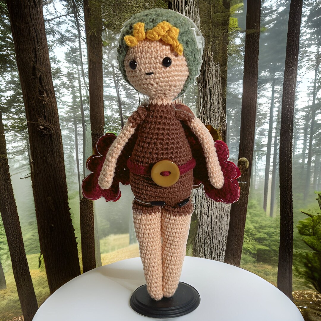 Handmade Crochet Forest Acorn Sprite Whimsical Amigurumi, Eco-friendly ...