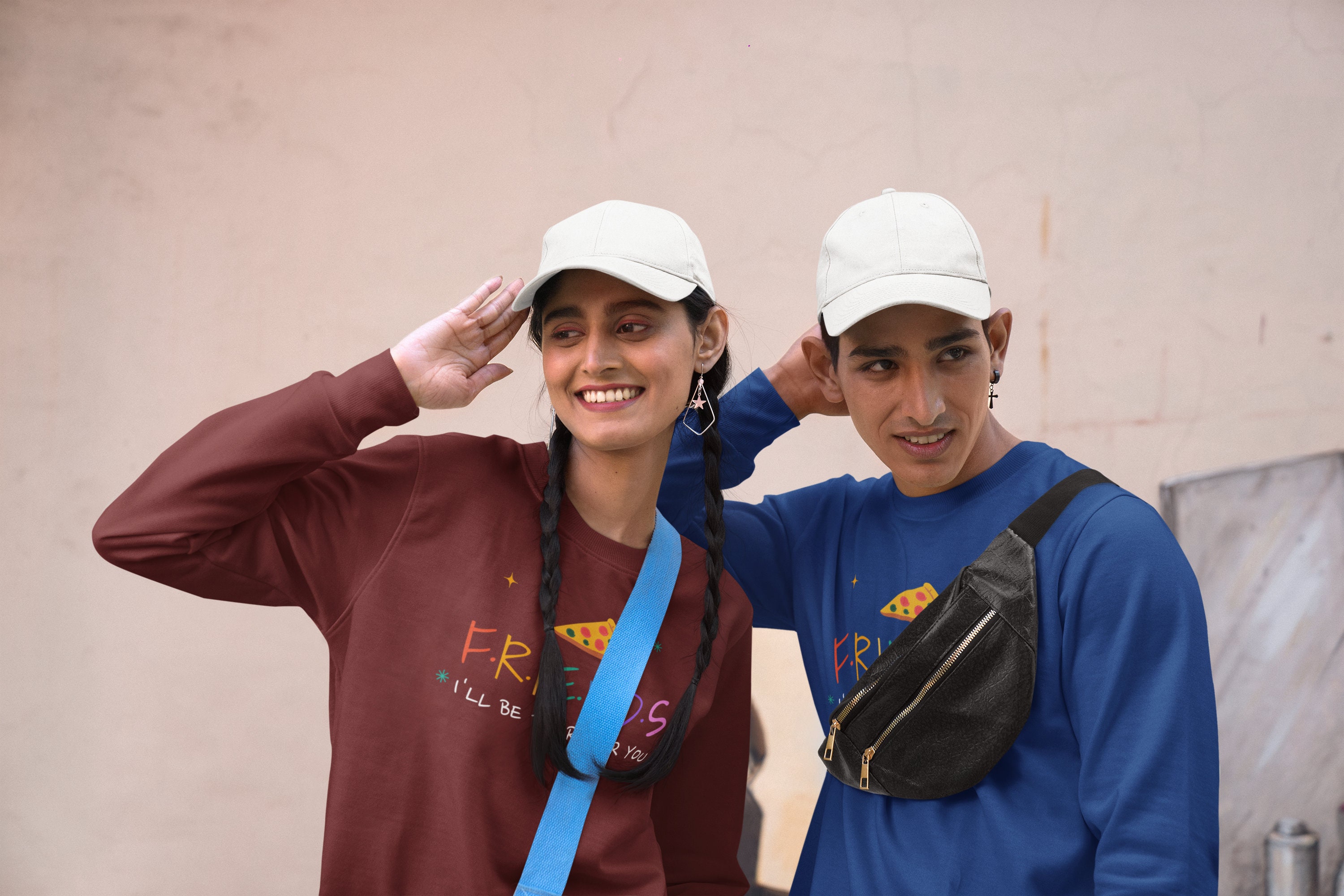 Friends-inspired, Unisex, Sweatshirt, Pizza, Rainbow Colors, TV Show ...