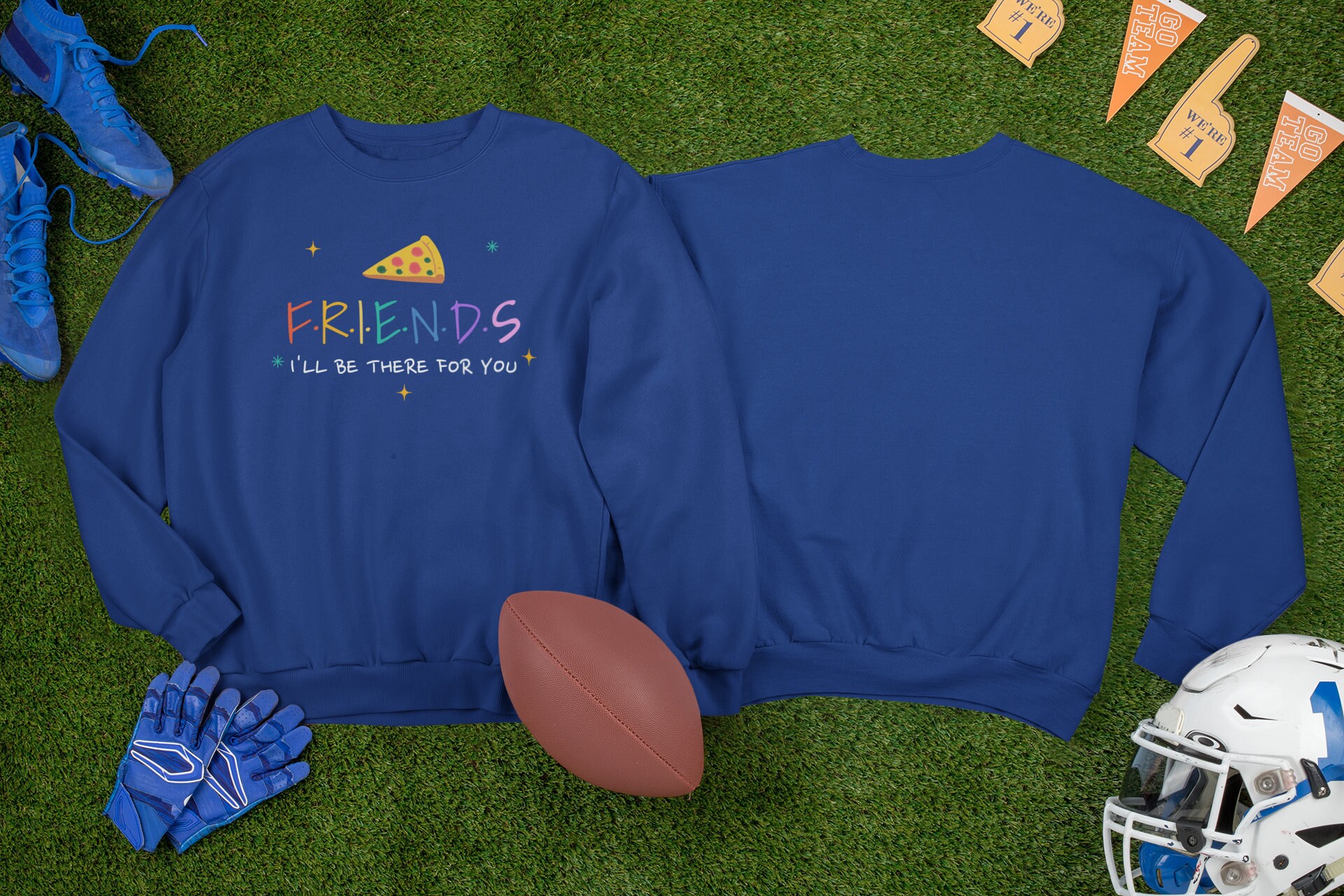 Friends-inspired, Unisex, Sweatshirt, Pizza, Rainbow Colors, TV Show ...