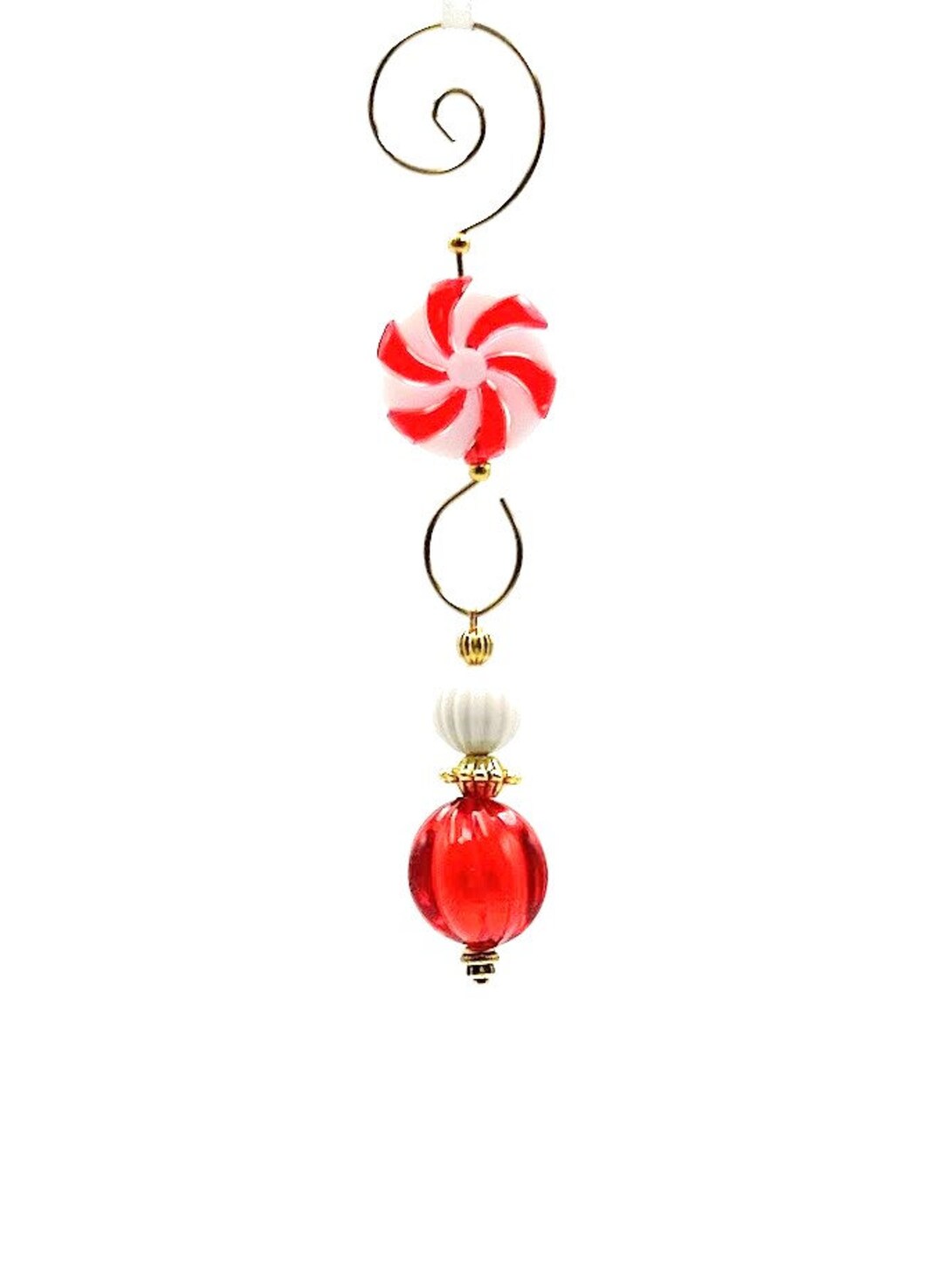 Christmas Tree Charms Set of 4-red White Gold Peppermint #84 - Etsy