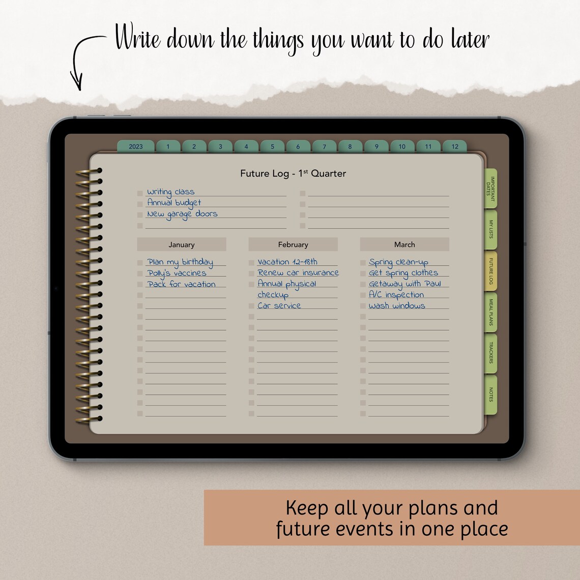2023 Digital Planner Digital Planner Ipad Planner - Etsy