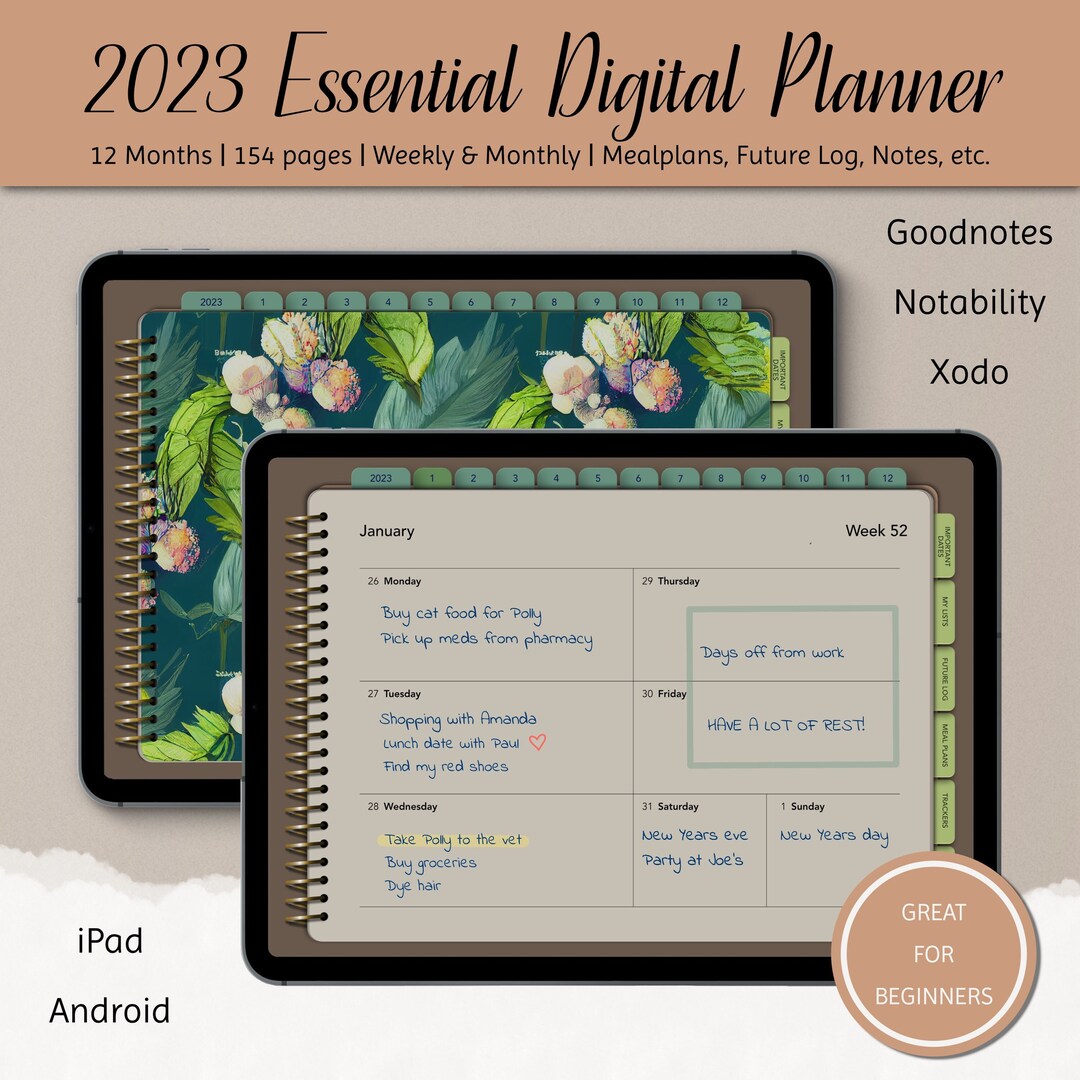 2023 Digital Planner | iPad Planner | Goodnotes Notability Xodo Planner ...