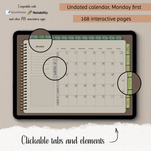 Undated Digital Planner | iPad Planner | Goodnotes Notability Xodo ...