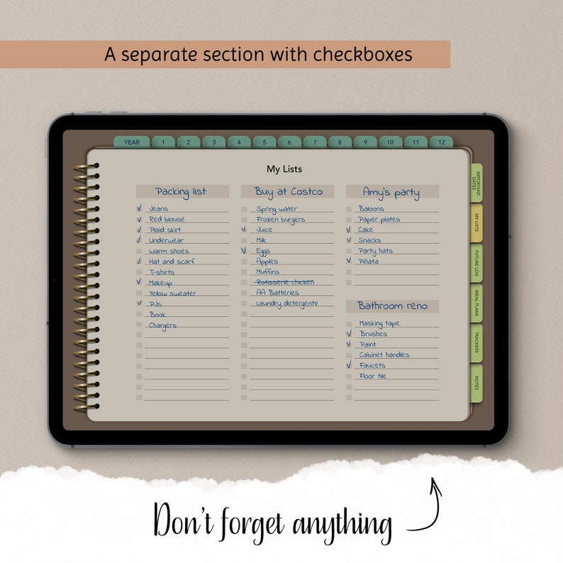 Minimalist Undated Digital Planner | Weekly, Monthly (PDF) - Etsy