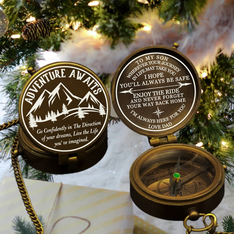 Compass for Adventure Awaits, Personalized Gift, Gift for Her, Gifts ...