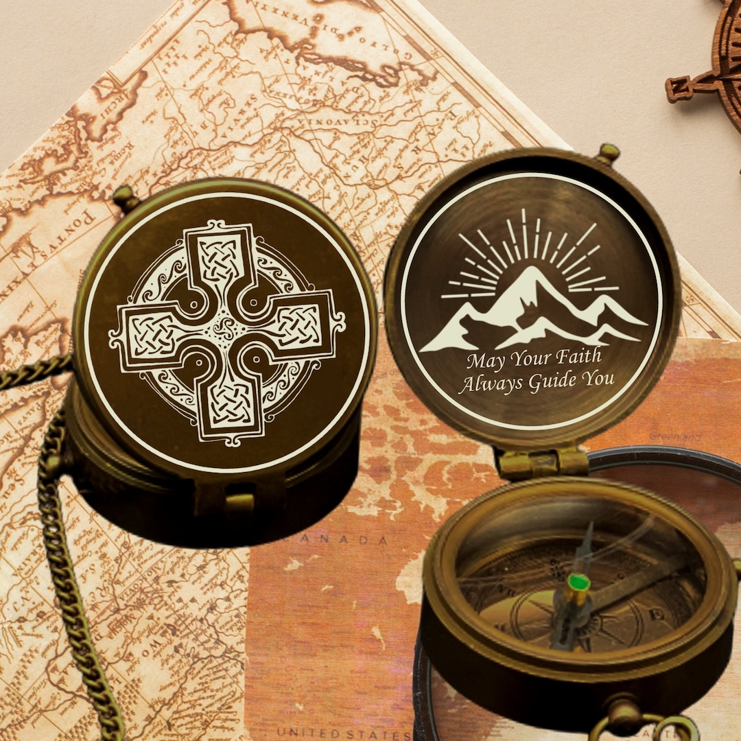 Nordic Compass, Viking Vegvisir Engraved Compass, Norse Mythology ...