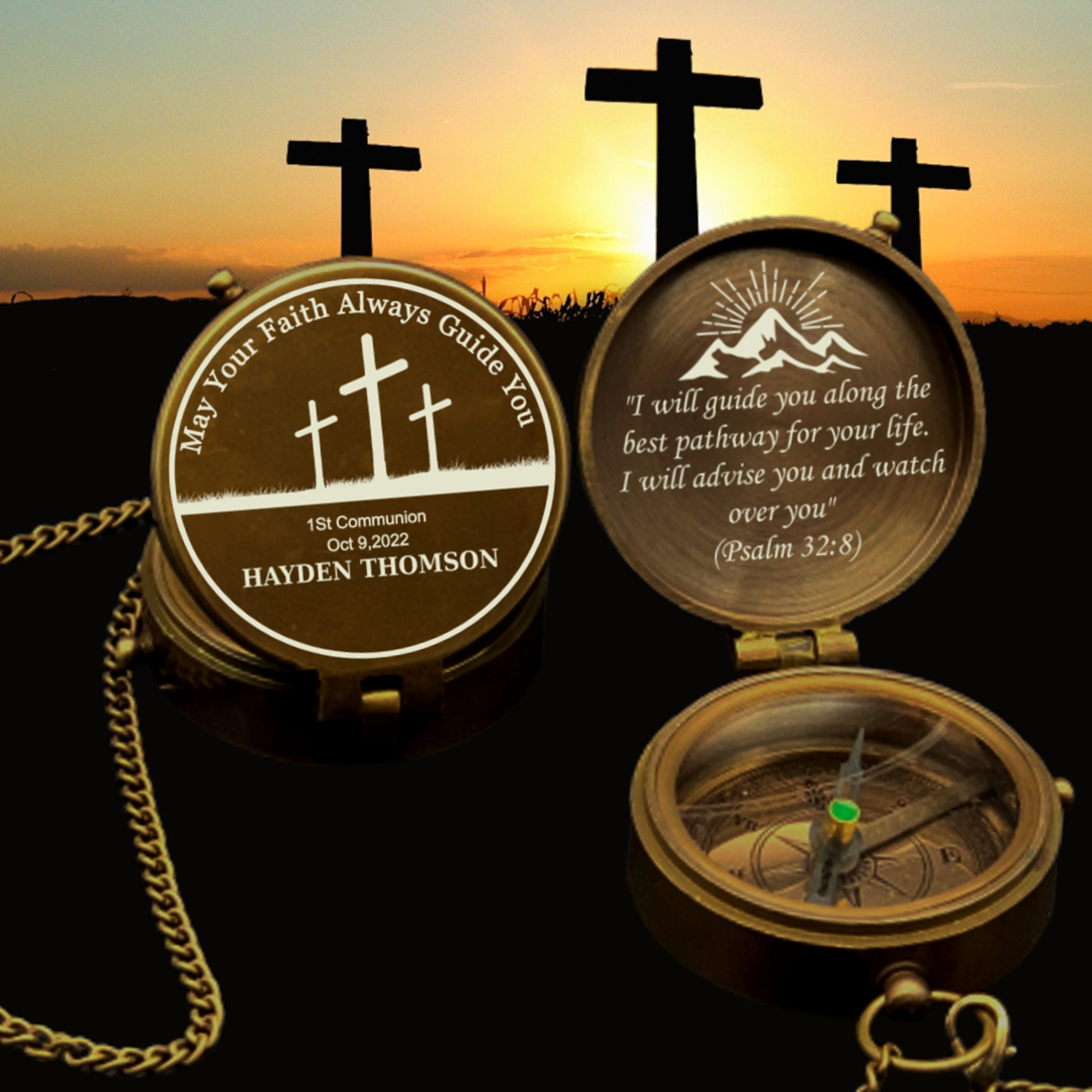 Confirmation Gift Boys, First Communion Gift Compass, Baptisim Gift ...