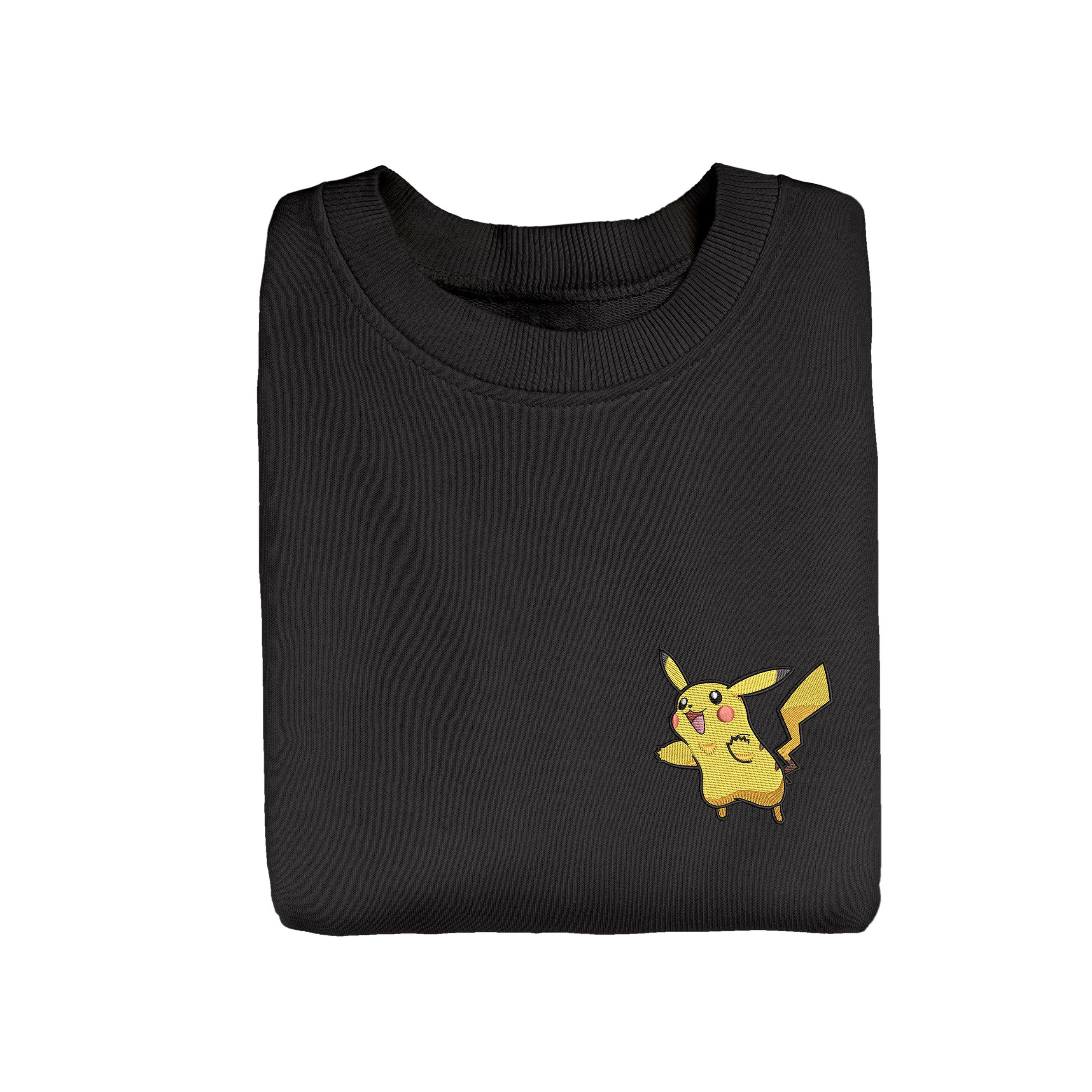 Pikachu Embroidered Sweatshirt, Anime Sweatshirt, Anime Embroidered ...