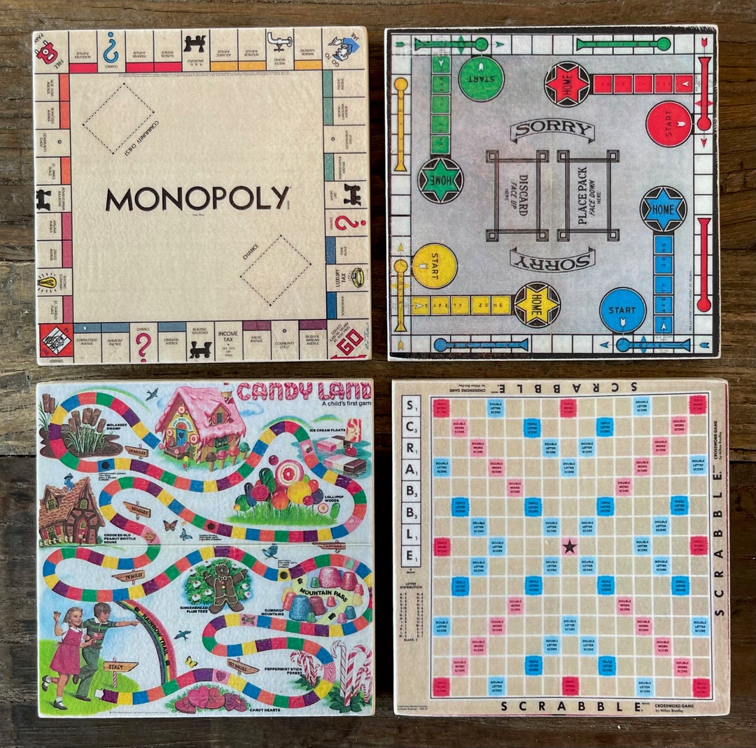 Vintage Board Game Coasters set of 4, 6, or 9 - Etsy