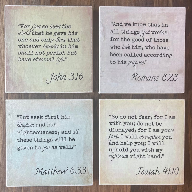 Bible Verse Coasters - Etsy
