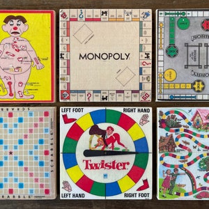 Vintage Board Game Coasters set of 4, 6, or 9 - Etsy
