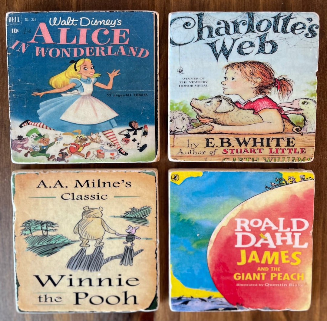 Classic Children's Book Cover Coasters set of 4 - Etsy