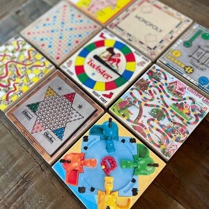 Vintage Board Game Coasters set of 4, 6, or 9 - Etsy