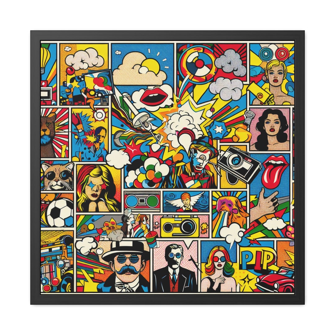 Vintage-inspired Pop Art Wall Decor, Dynamic Mixed Elements With Bold ...