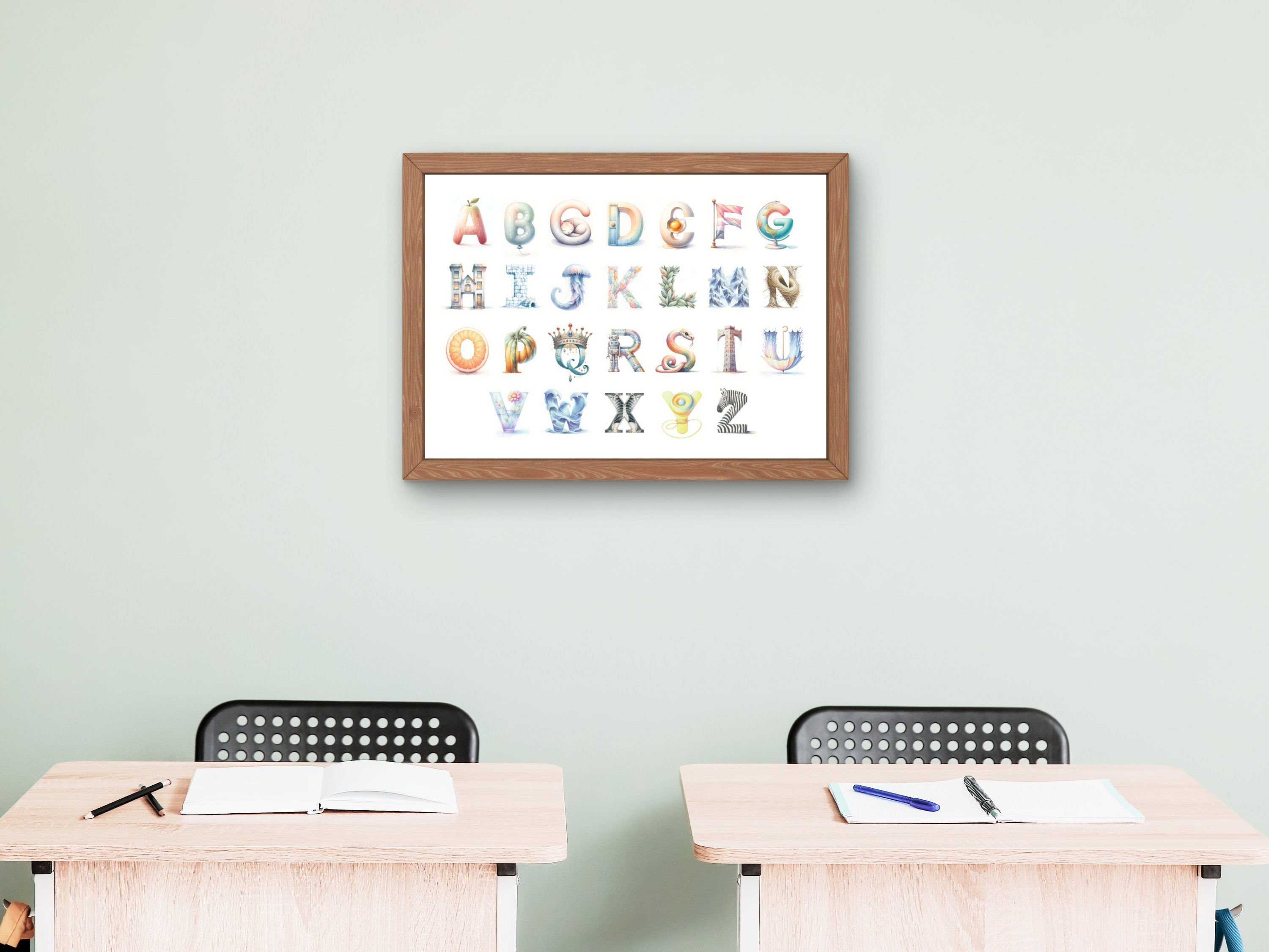 Alphabet Phonetic Poster - Capital Letters - Portrait | Landscape - Etsy