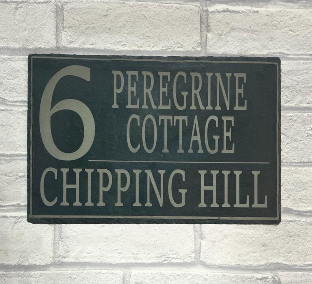 Rustic Slate House Gate Sign Plaque Door Number Personalised - Etsy