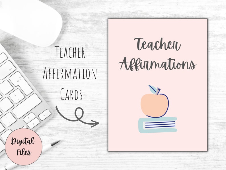 Teacher Affirmations, 7 Printable Affirmation Cards for Teachers, Daily ...