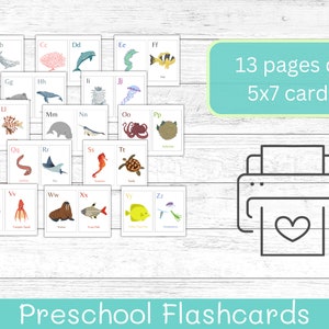 Ocean Flashcards, Educational Flashcards, Flashcards for Kids, Sea ...