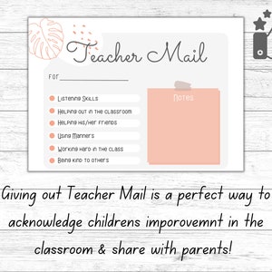 Teacher Mail, Teacher Mail for Students, Teacher Digital Pdf, Cute Boho ...