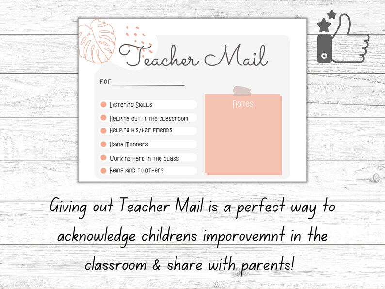 Teacher Mail, Teacher Mail for Students, Teacher Digital Pdf, Cute Boho ...