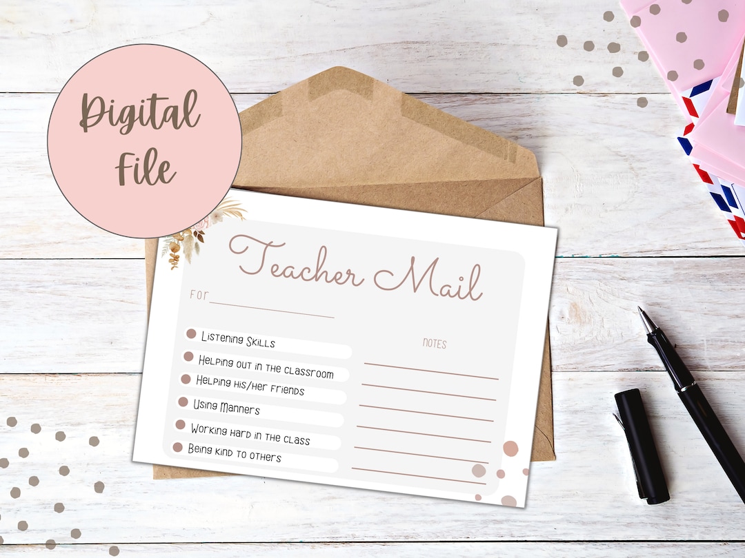 Boho Teacher Mail Cards, Teacher Mail, Boho Cards, Teacher Supplies ...