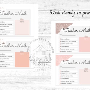 Teacher Mail, Teacher Mail for Students, Teacher Digital Pdf, Cute Boho ...