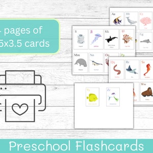 Ocean Flashcards, Educational Flashcards, Flashcards for Kids, Sea ...