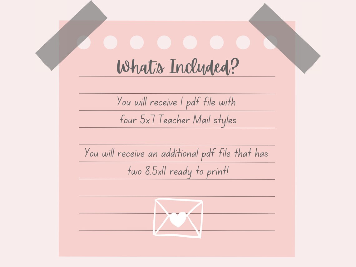 Teacher Mail, Teacher Mail for Students, Teacher Digital Pdf, Cute Boho ...
