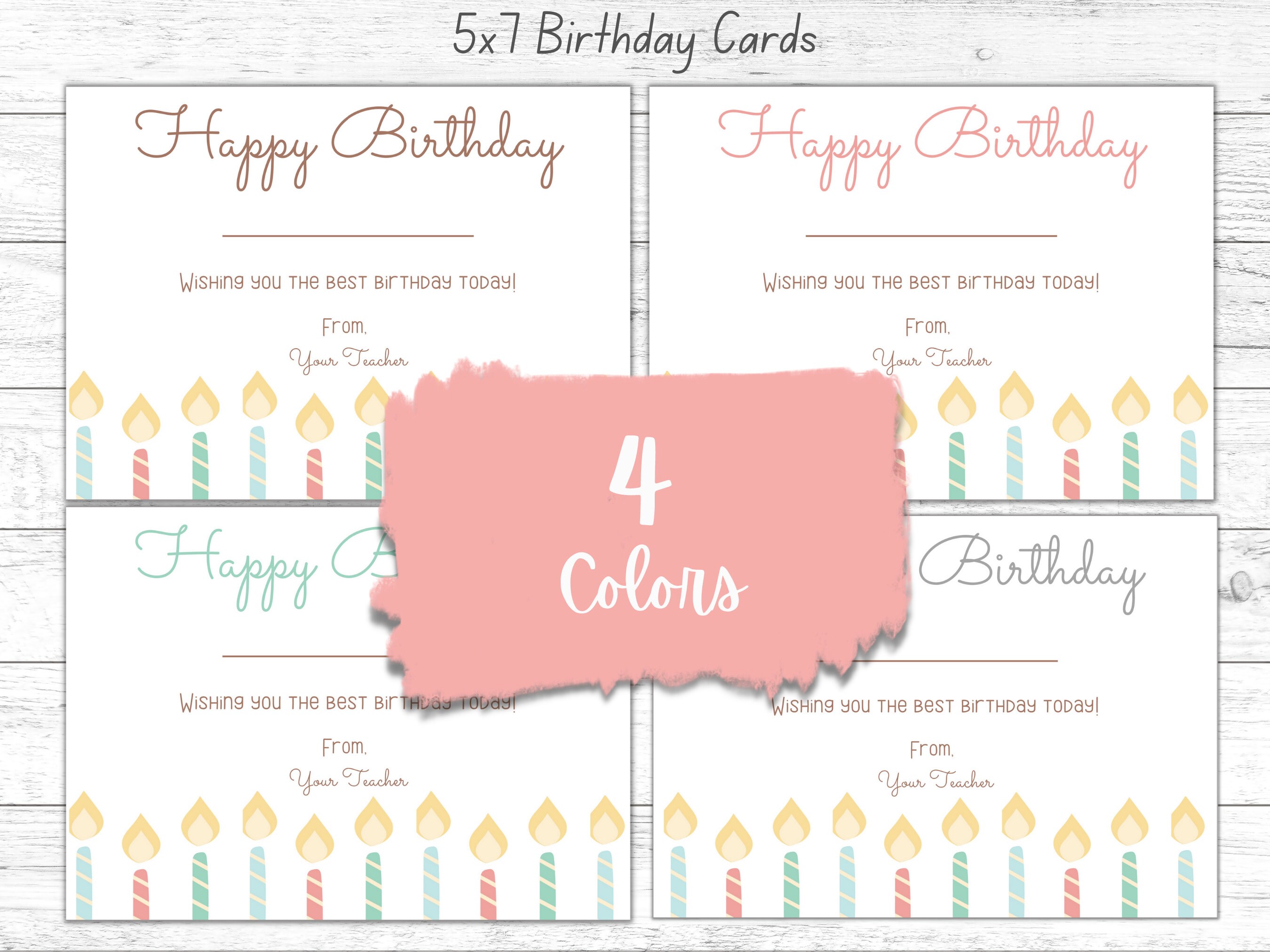 Printable Birthday Cards, Birthday Card From Teacher, Teacher Cards ...