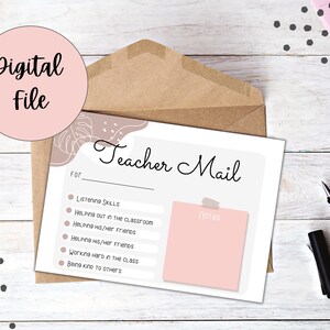 Teacher Mail, Teacher Mail for Students, Teacher Digital Pdf, Cute Boho ...