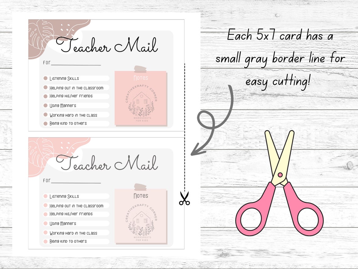 Teacher Mail, Teacher Mail for Students, Teacher Digital Pdf, Cute Boho ...