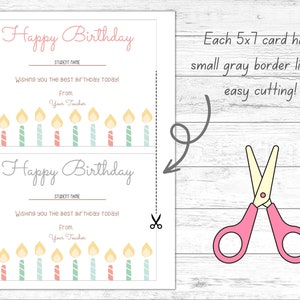 Printable Birthday Cards, Birthday Card From Teacher, Teacher Cards ...