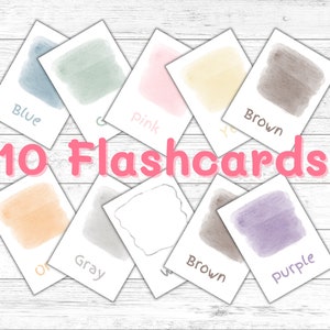 Pastel Color Flashcards, Flashcards for Kids, Color Flashcards ...