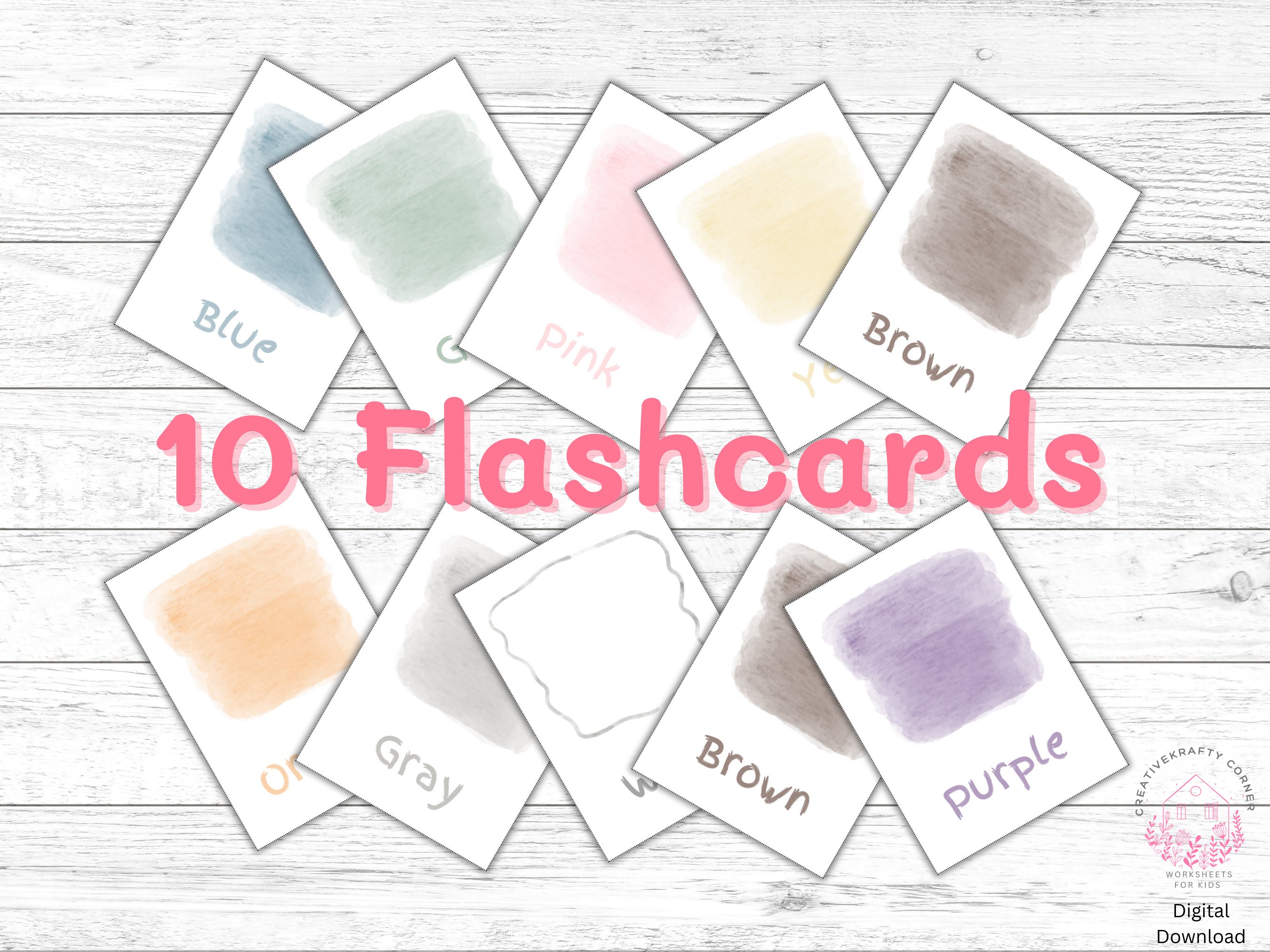 Pastel Color Flashcards, Flashcards for Kids, Color Flashcards ...