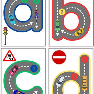 Alphabet & Number Tracing Flashcard Bundle | Learn to Write | Cars ...